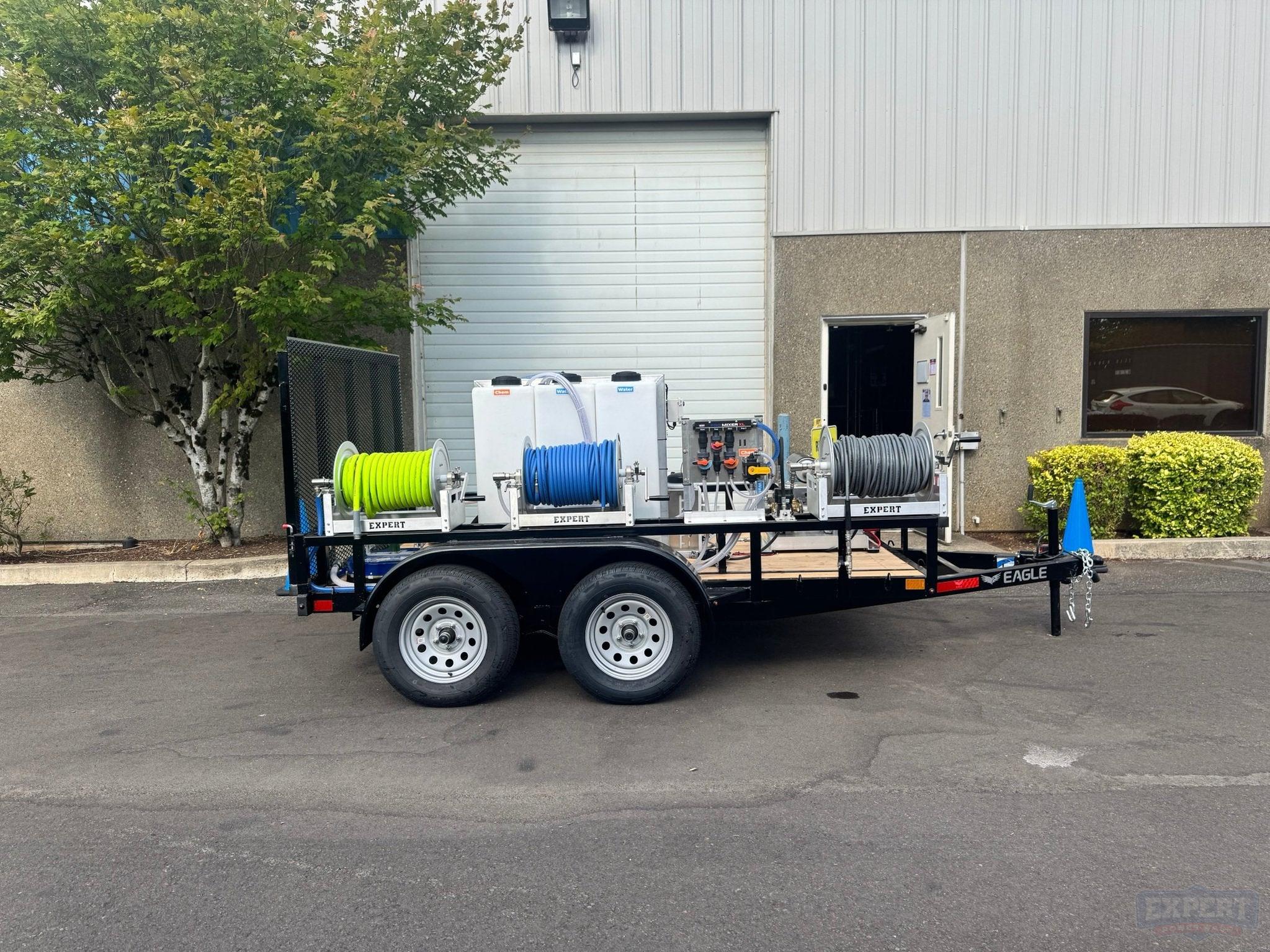 Eagle Series 6x10 Dual Axle Pressure Washing Trailer Setup