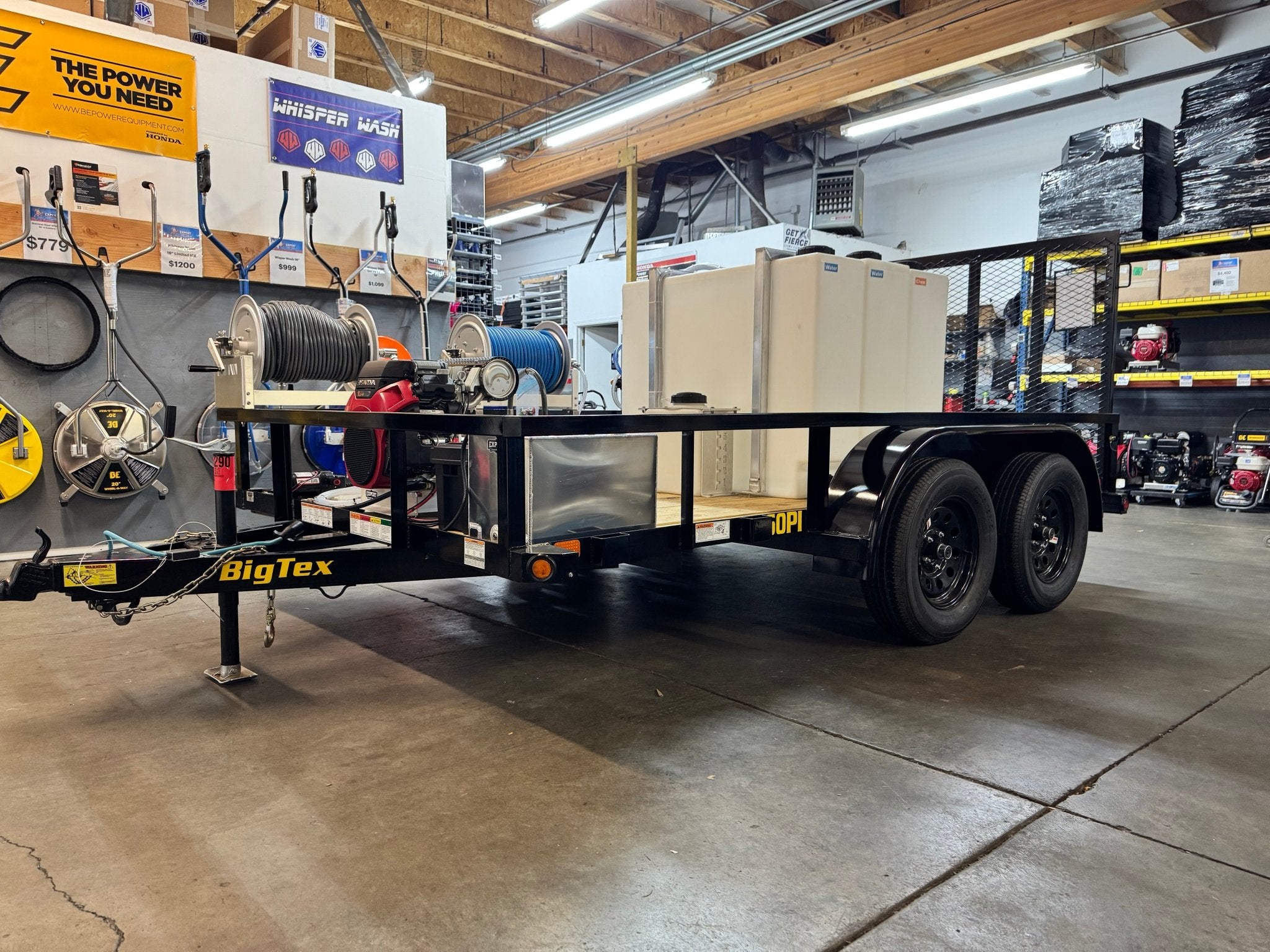 Keith’s Dual Axle 6.5 X 12 ft Pressure Washing Soft Wash Trailer Setup