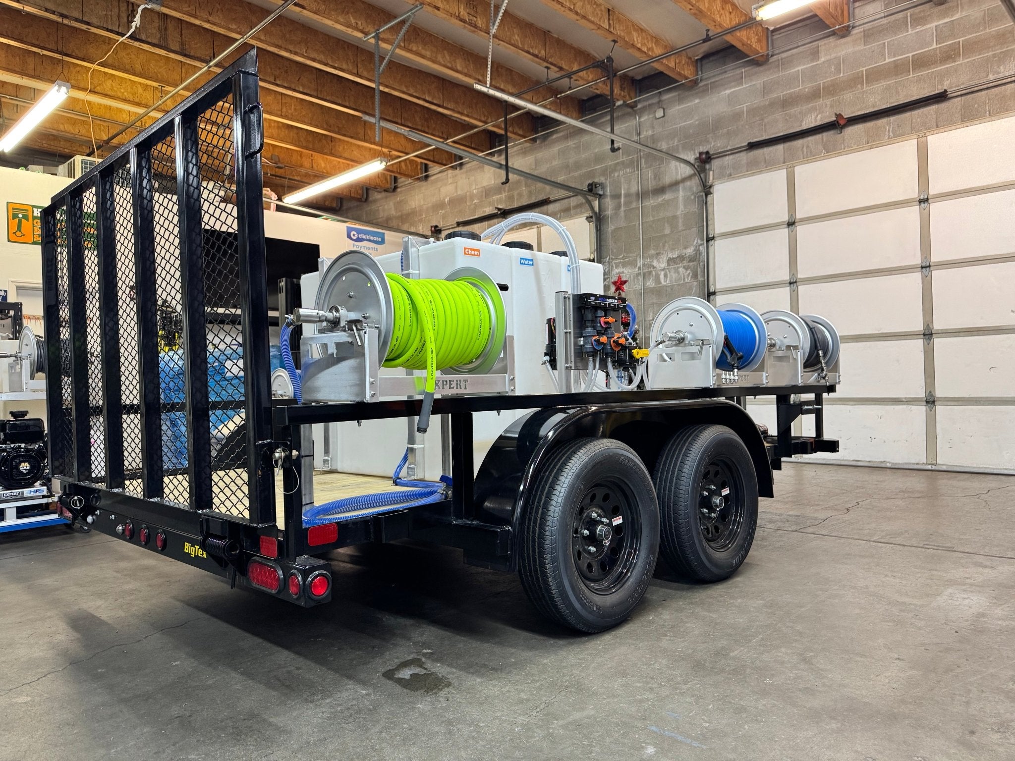 Keith’s Dual Axle 6.5 X 12 ft Pressure Washing Soft Wash Trailer Setup