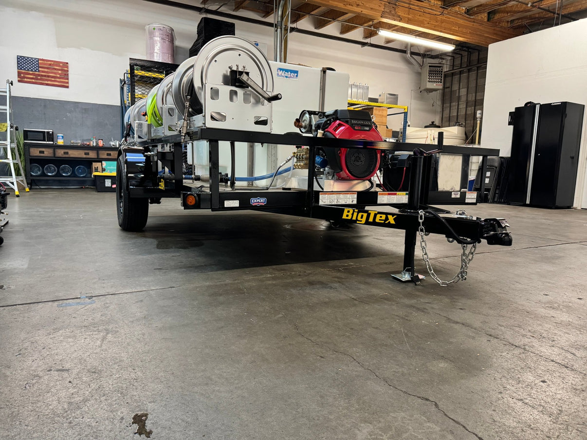 The Cascade 6x10 Pressure Washing Trailer Setup