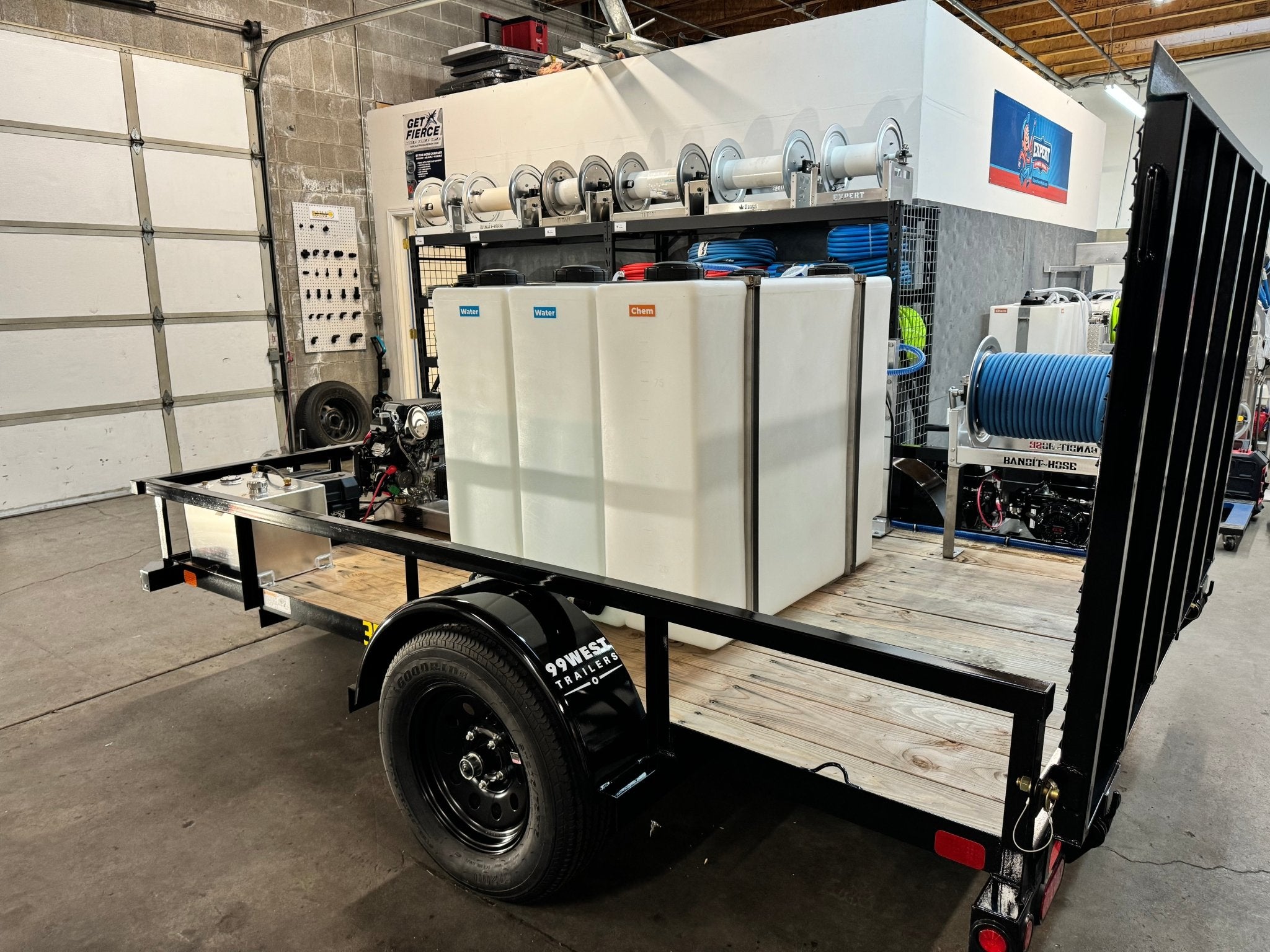 The Cascade 6x10 Pressure Washing Trailer Setup