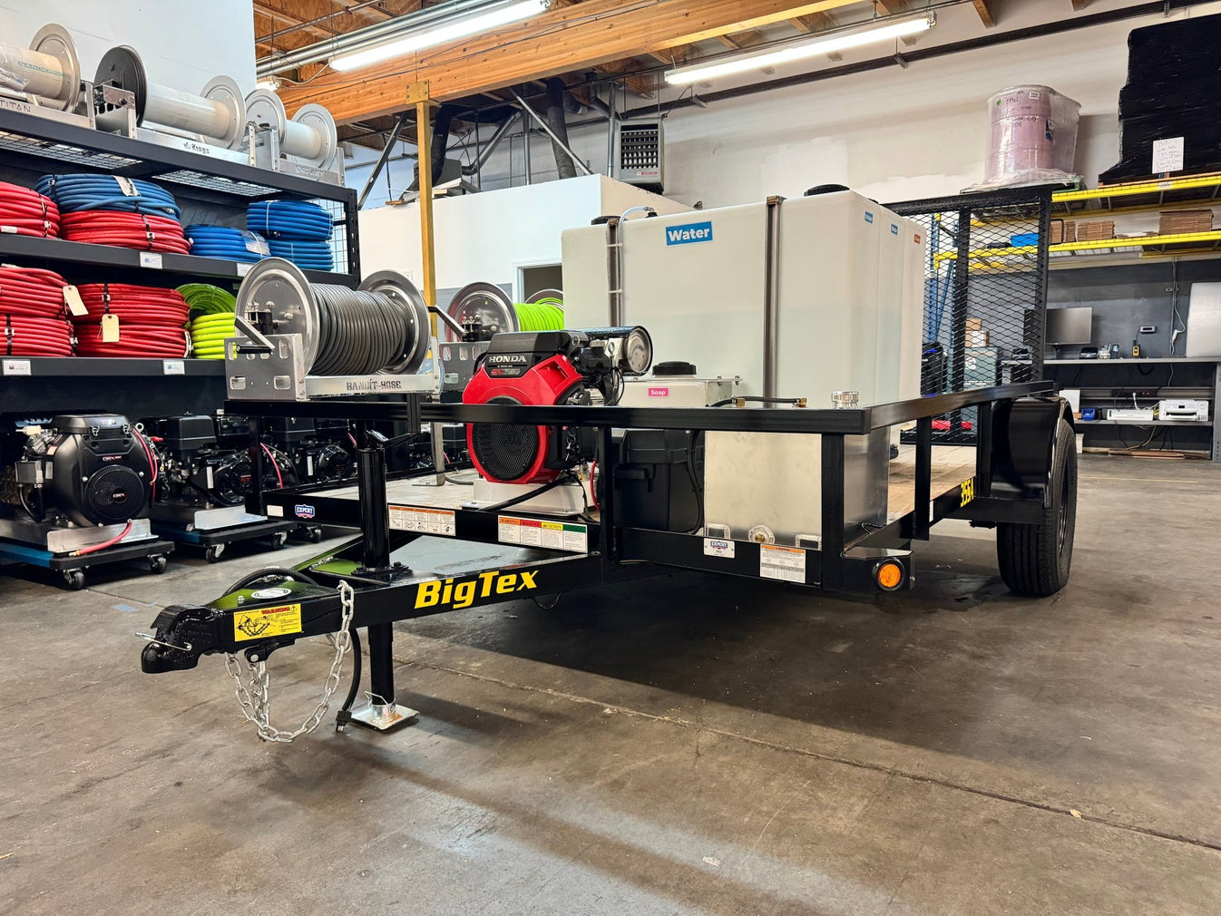 The Cascade 6x10 Pressure Washing Trailer Setup